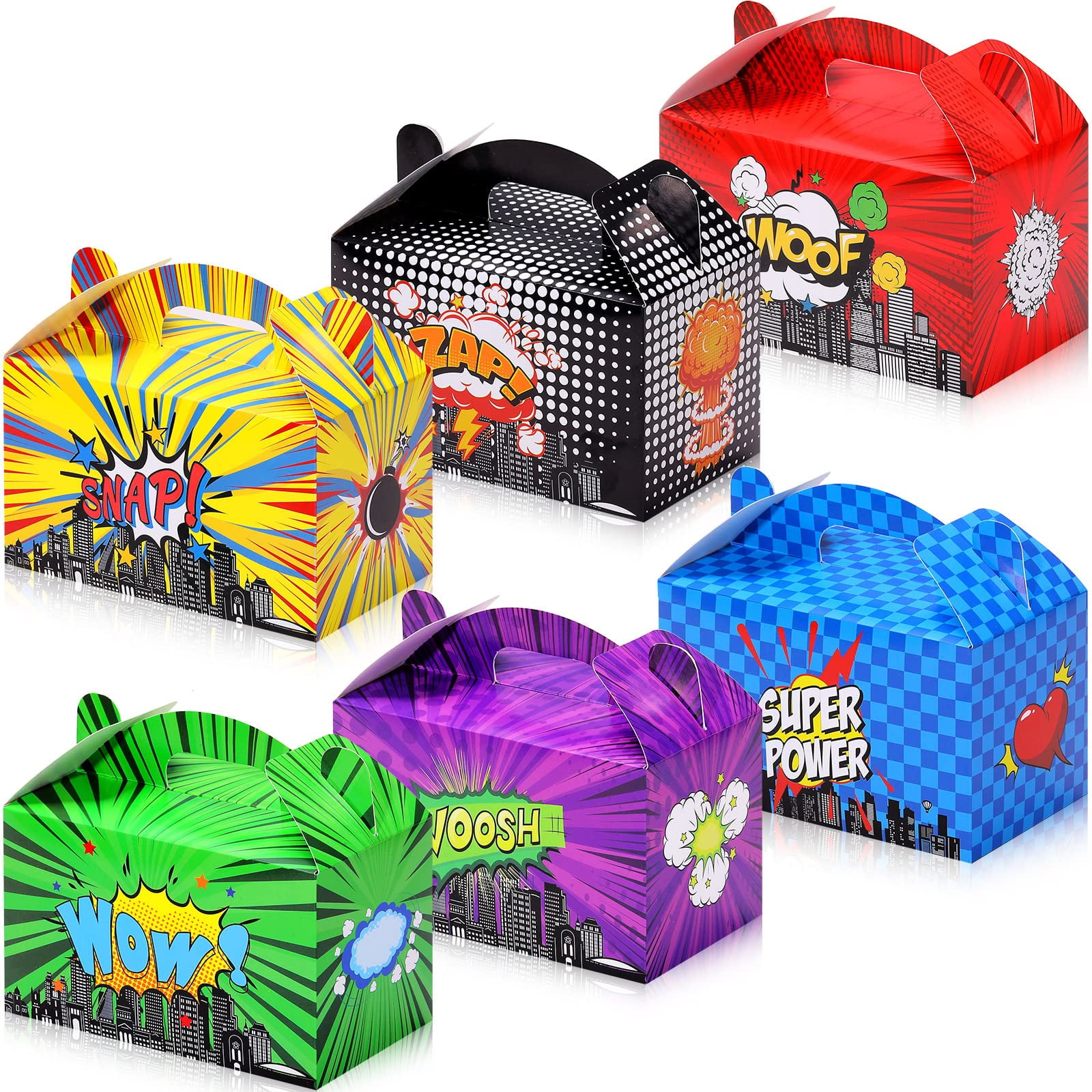 Teling 24 Pcs Hero Party Favor Boxes Treat Boxes Hero Action Sign Box ...