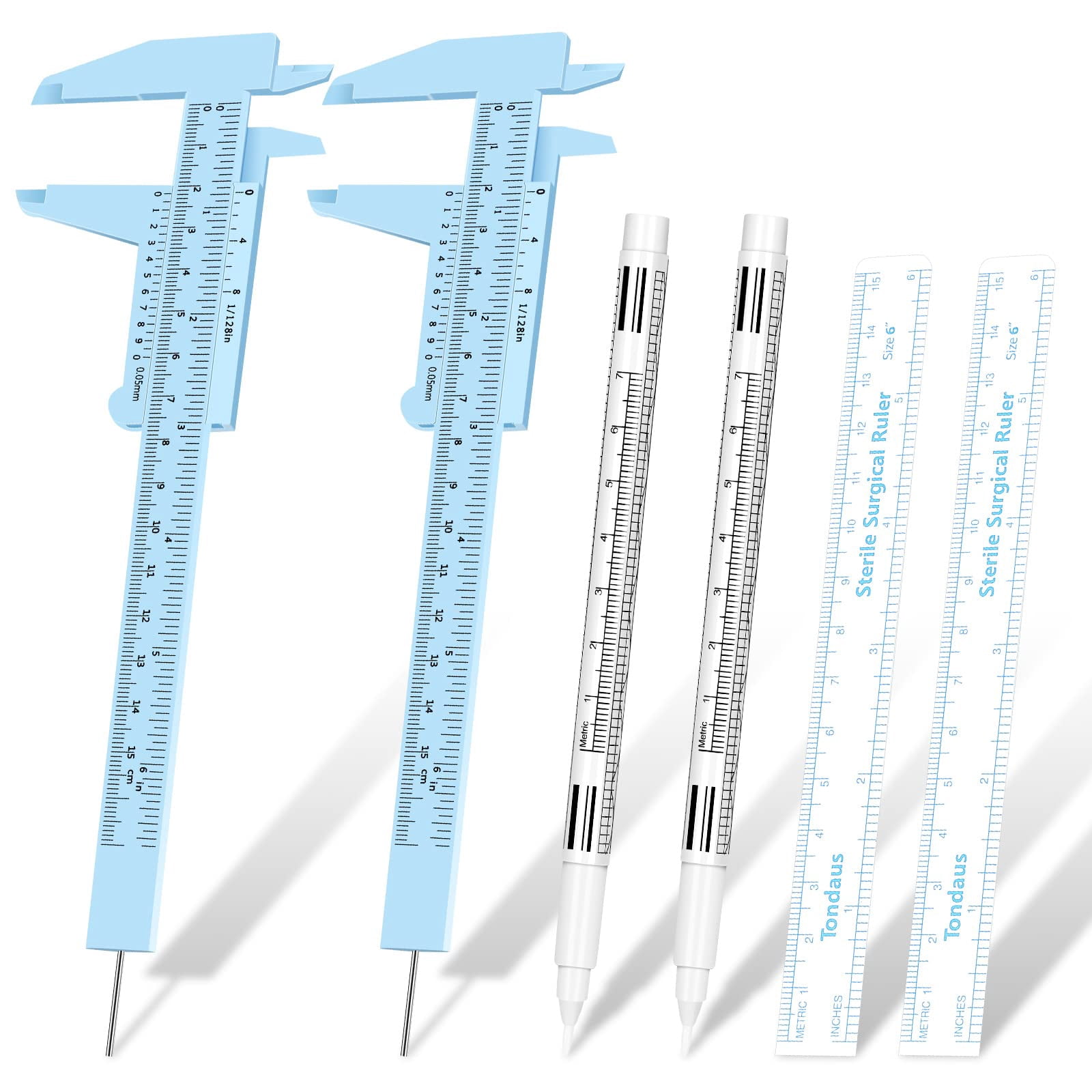 Teling 6 Pieces Eyebrow RRF12 Tools Eyebrow Measuring Ruler ...