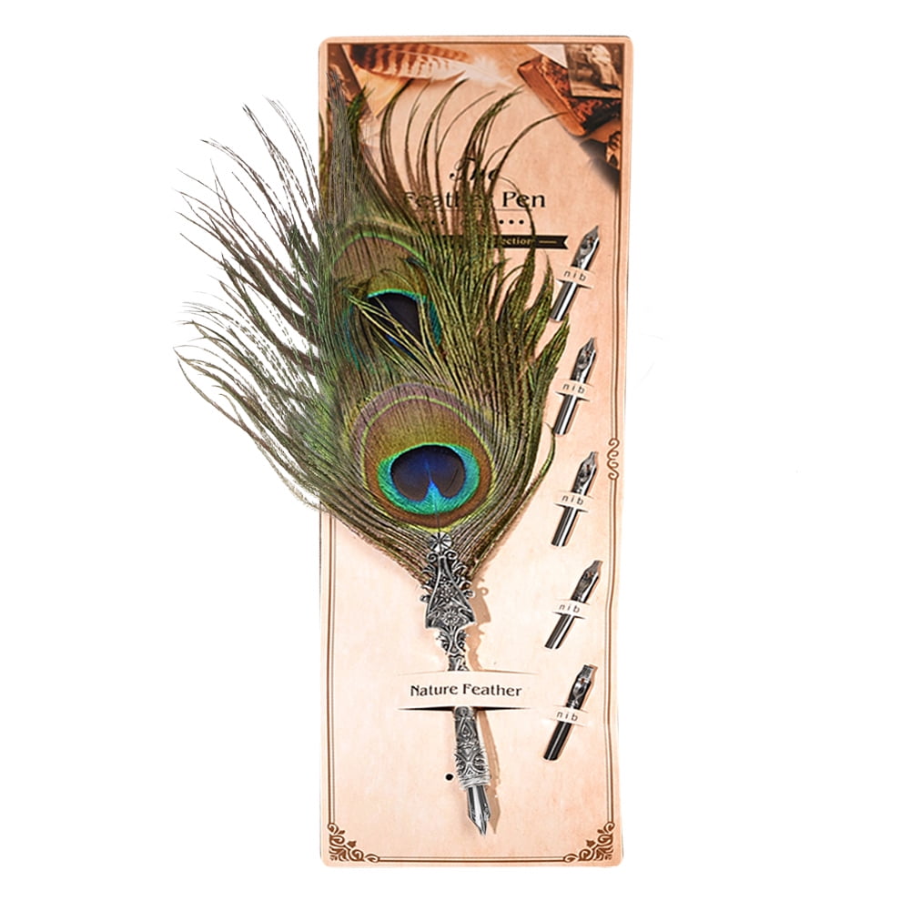 Telituny Feather Pen-Classical Vintage Feather Fountain Pen Calligraphy ...