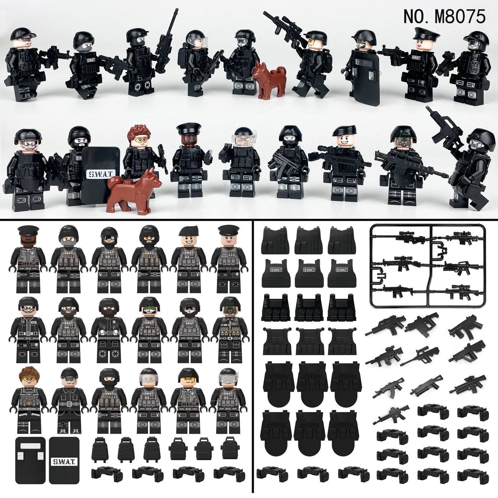 Telivaze City Police Military Ghost Troopers Minifigures Building ...