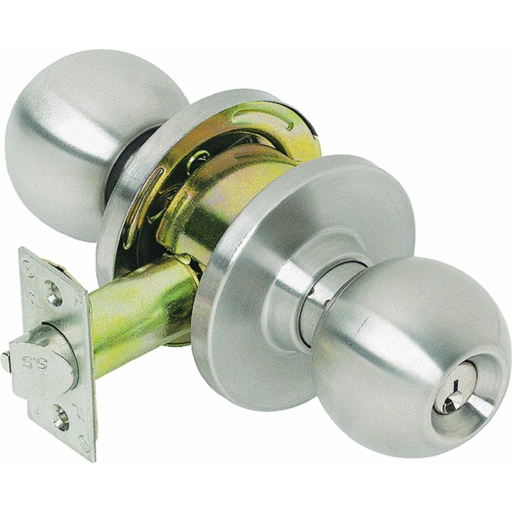 Tell Ball Entry Knob Lock Satin Ss Gr 2 - Walmart.com