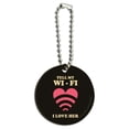 Tell My Wi-Fi I Love Her Wife Funny Humor Wood Wooden Round Keychain ...
