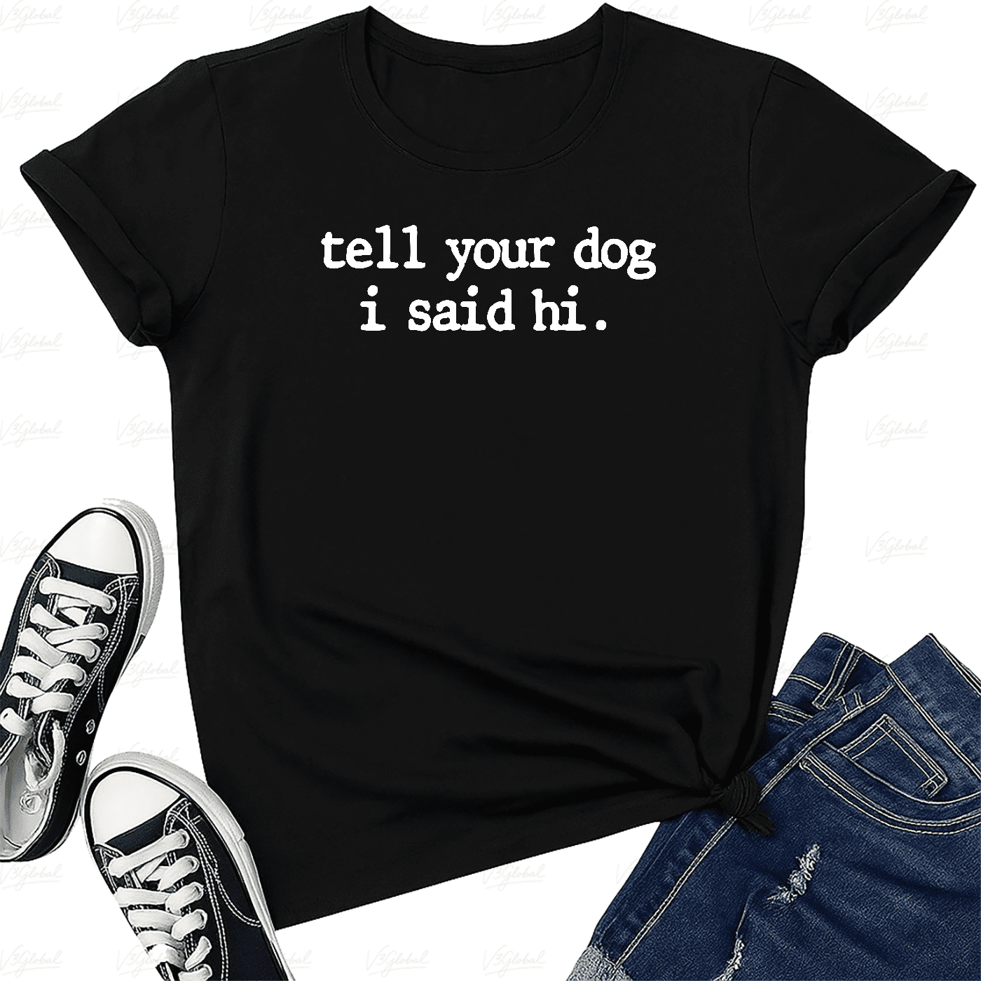 Tell Your Dog I Said Hi Funny Frenchie Animal Lover Gift Style Unisex T ...
