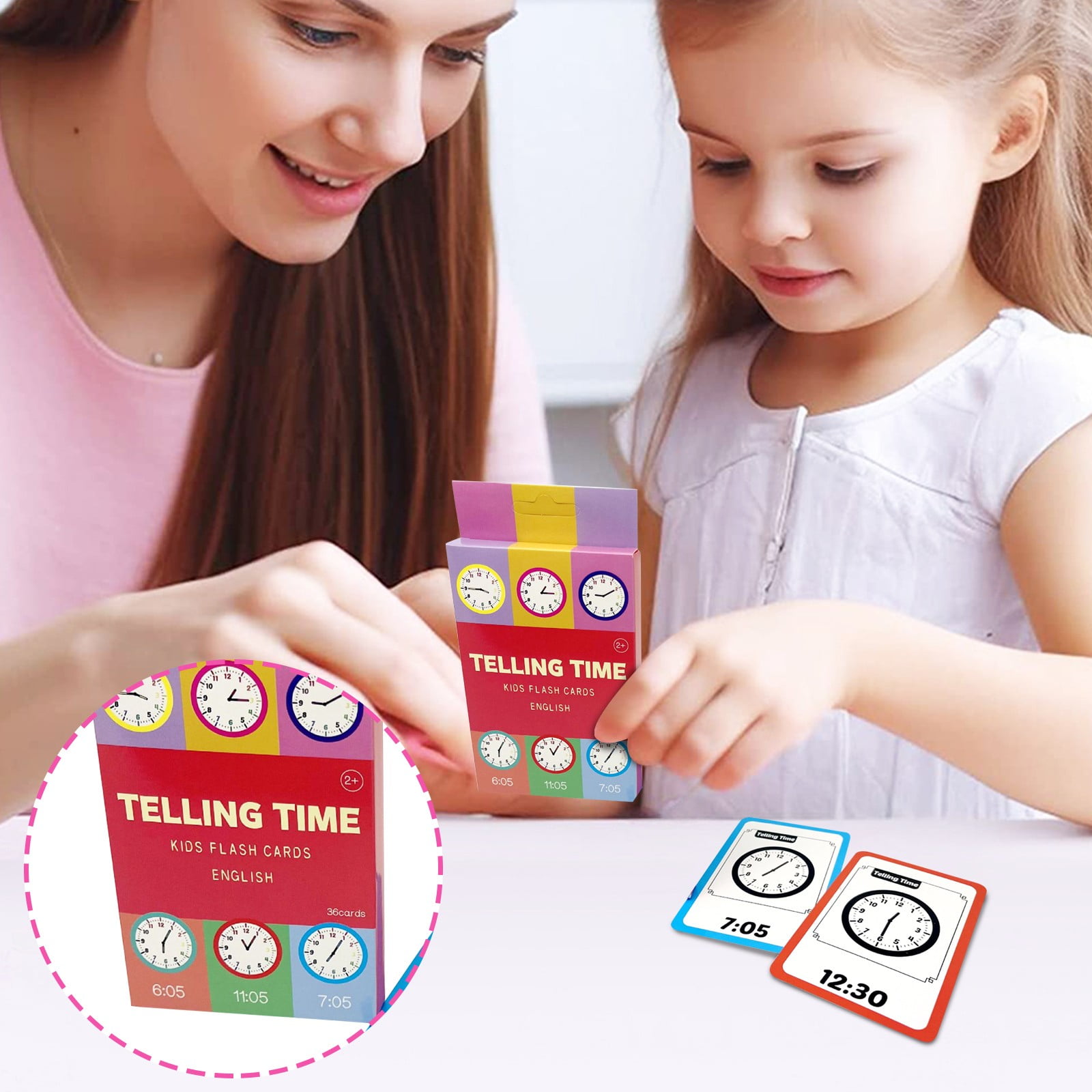 Telling Time Flash Cards, 36 Cards, Small Boxes for Toddlers ...