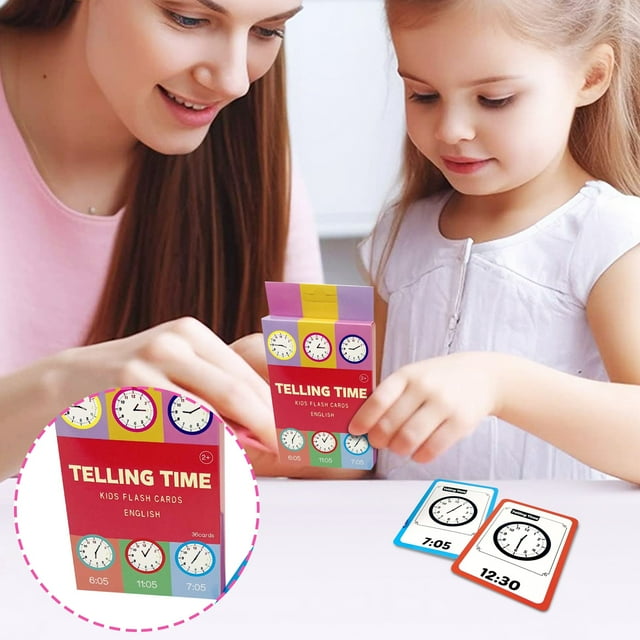 Telling Time Flash Cards, 36 Cards, Small Boxes for Toddlers ...