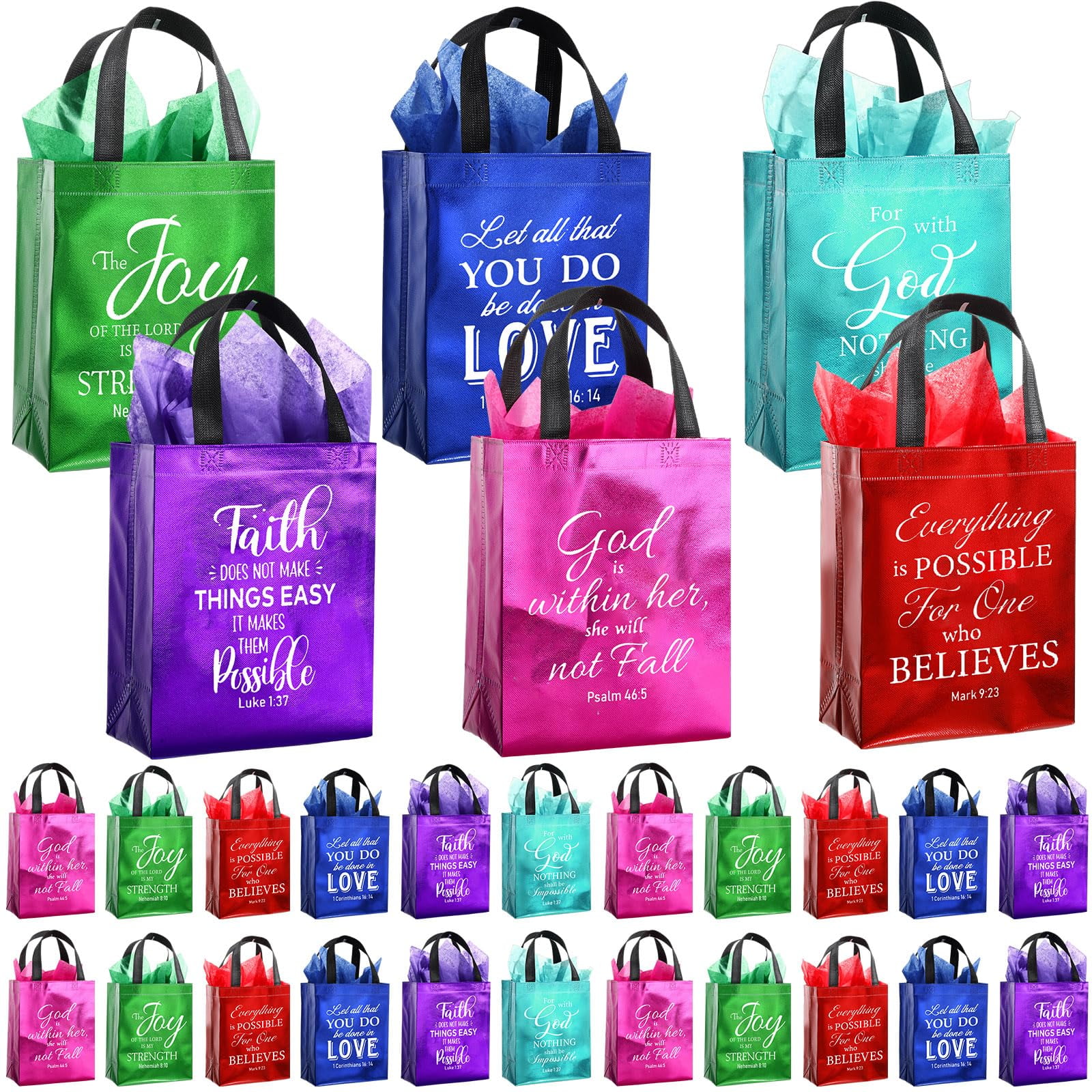 Tellingyou 24 Pieces Christian Religious Gift SMRBags 8 x 4 x 10 Inch ...