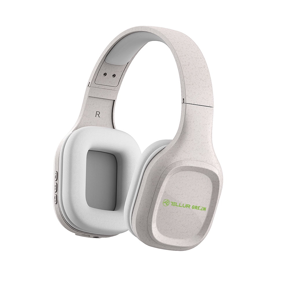 Tellur Green Pulse Bluetooth Over-Ear Headphones, Foldable, Cream ...