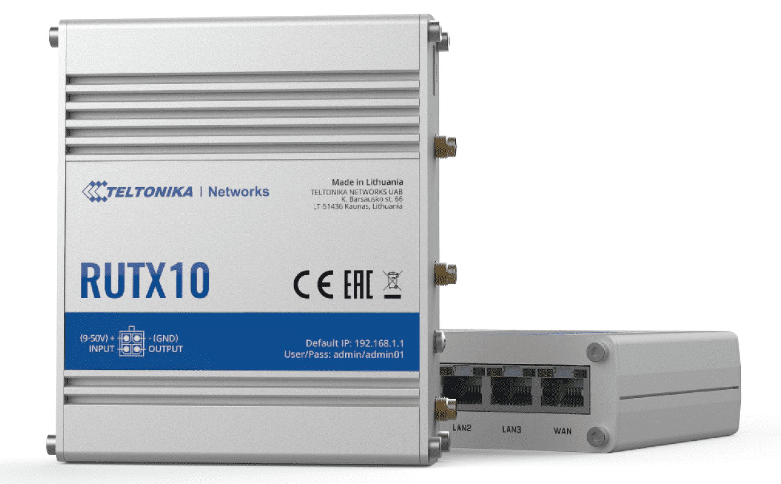 Teltonika Networks RUTX10 Enterprise Ethernet Router with Wi-Fi and ...