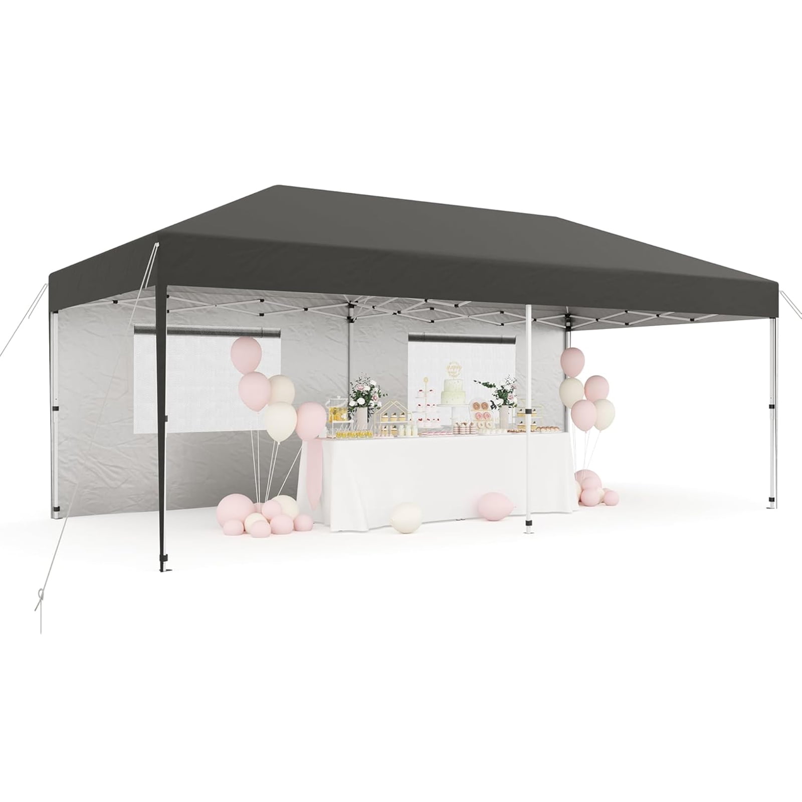 Telyswee 10'x20' Pop Up Canopy Tent, Instant Canopies Portable Gazebo ...