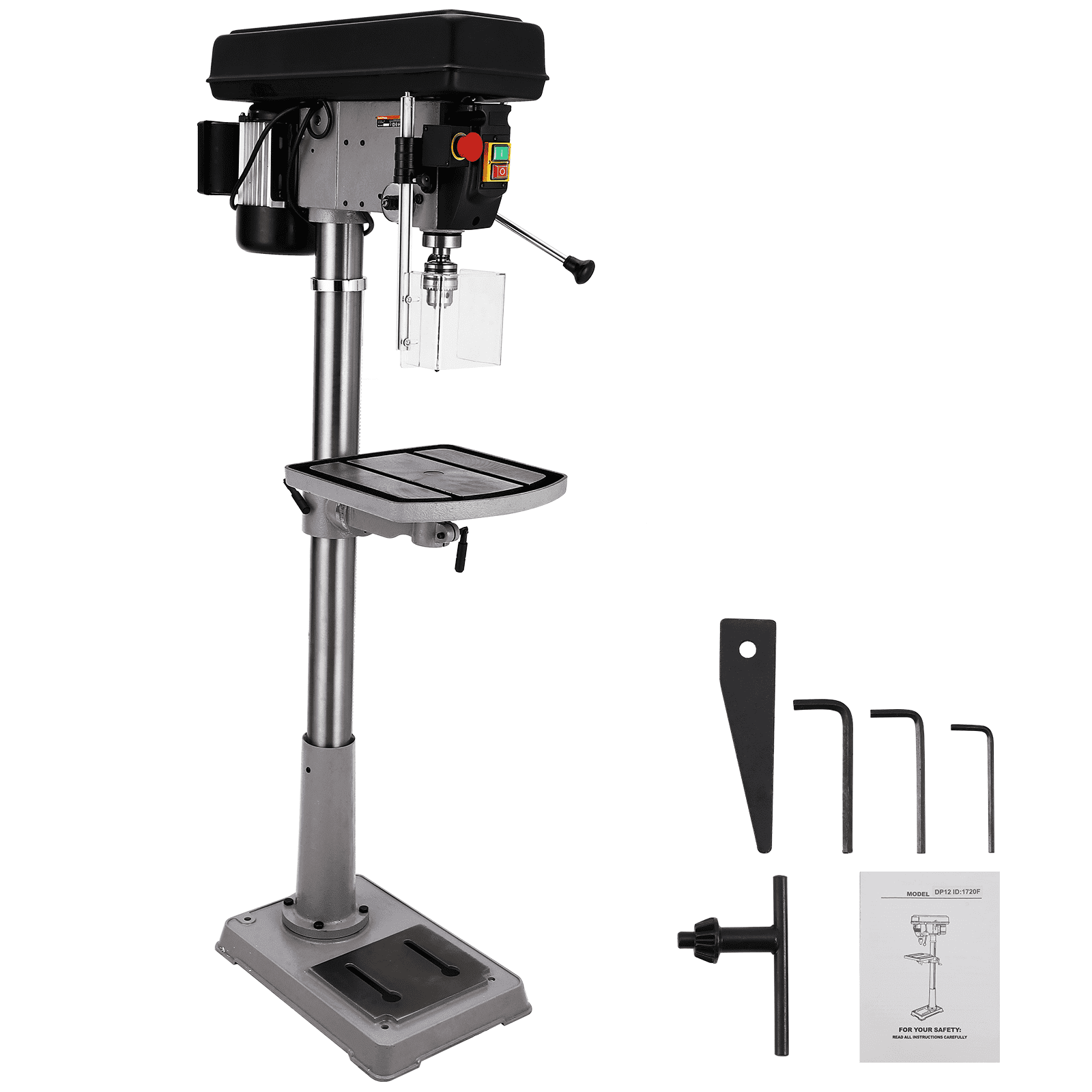 Telyswee 12 Amp 17inch Floor Drill Press with Swing-away Safety Guard ...