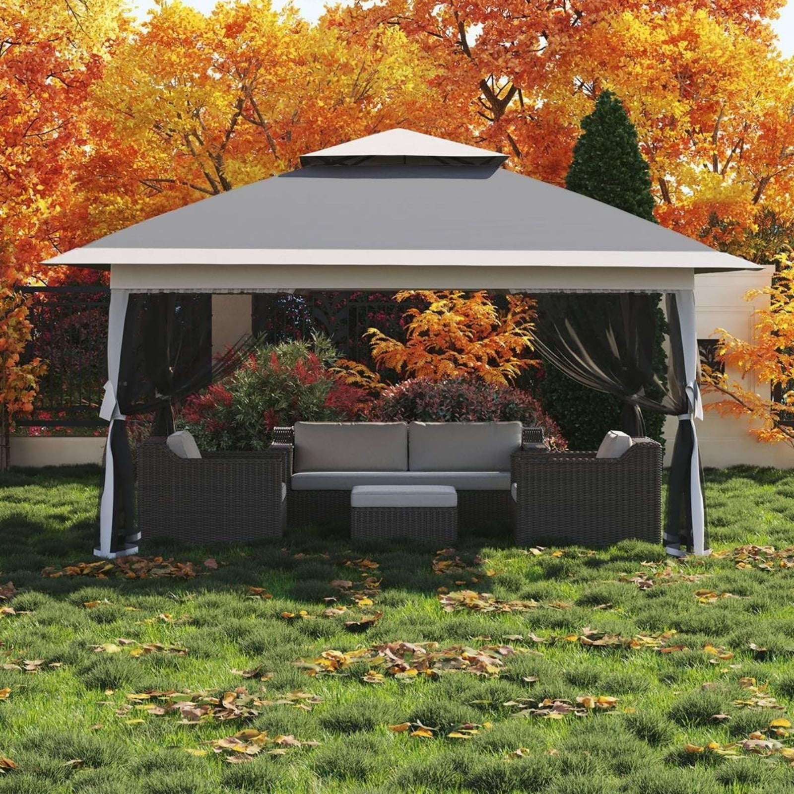 Telyswee 13'x13' Pop-up Gazebo Outside Patio Gazebo Outdoor Gazebo ...