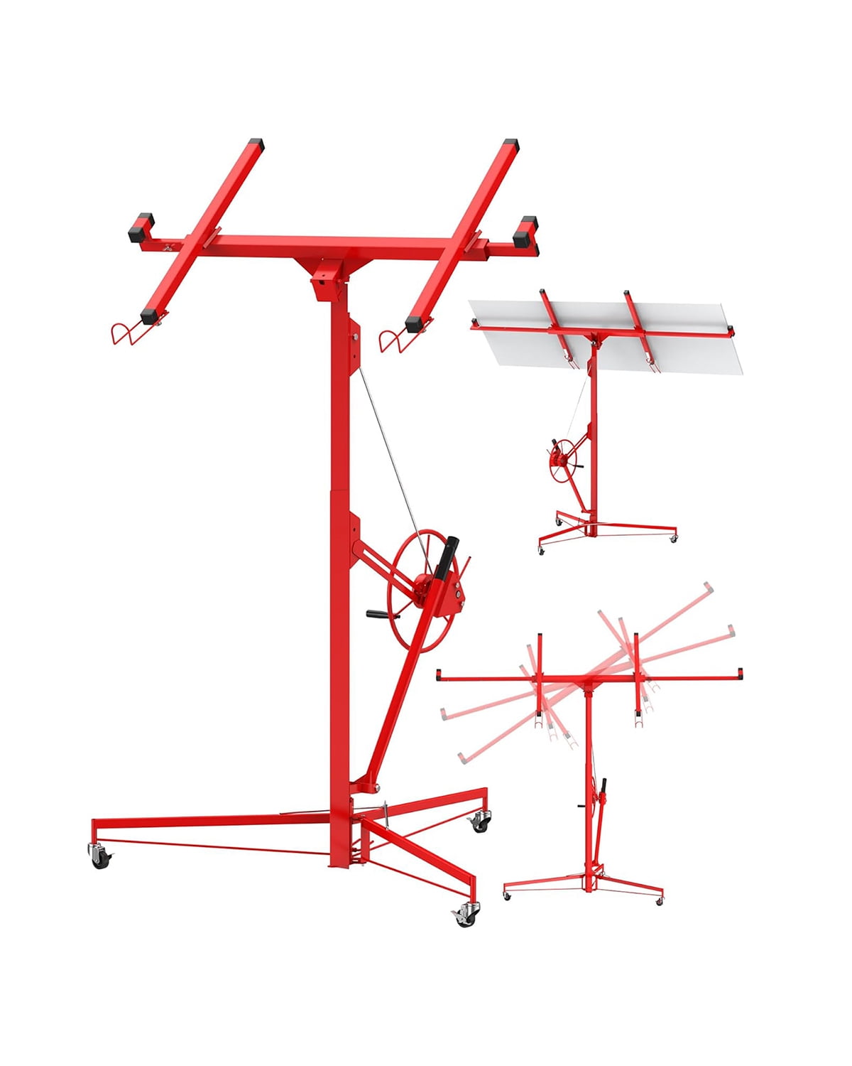 Telyswee 16ft Drywall Lifter Panel Hoist, 150lbs Load Capacity, Heavy ...