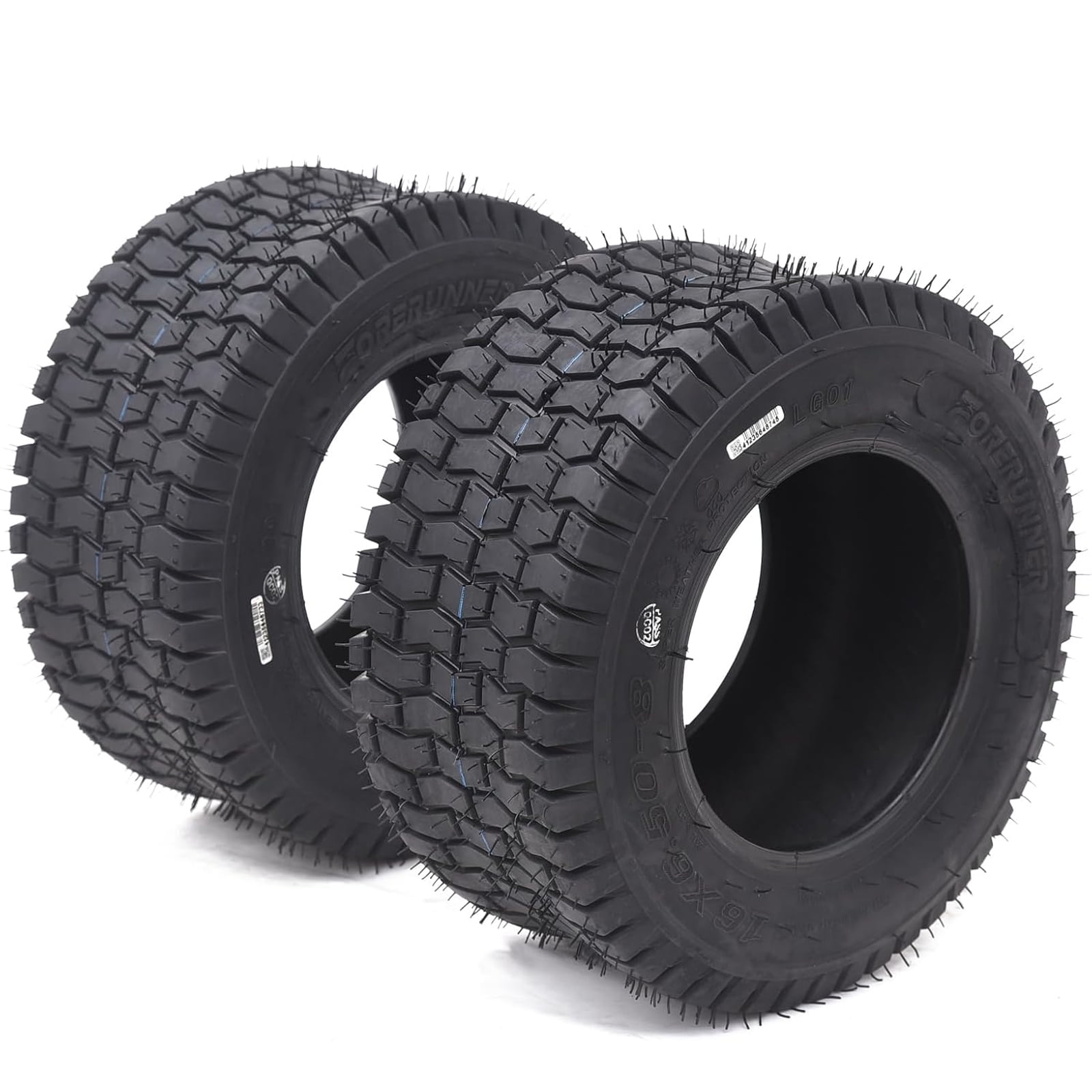 Telyswee 2 Pack 16x6.50-8 TL Lawn Mower Tires 4PR Lawn & Garden Tires ...