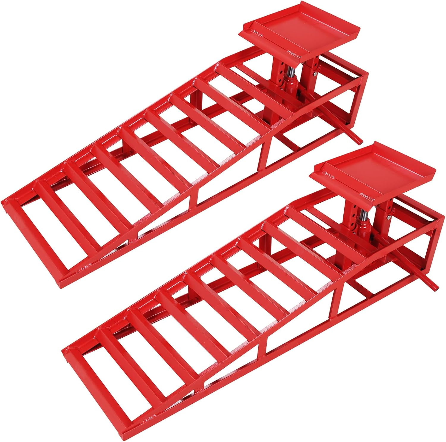 Telyswee 2 Pack Heavy Duty 4.5Ton Steel Hydraulic Car Ramps 10000lbs ...