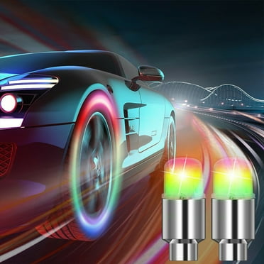 ZHENYANGli 4X Bike Car Motorcycle Wheel Tire Tyre Valve Cap Neon LED ...