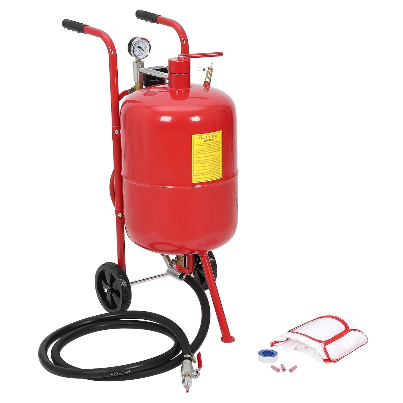 Telyswee 20 Gallon Sandblasters with 6" Wheels 8.2ft Hose Grit Blasting ...