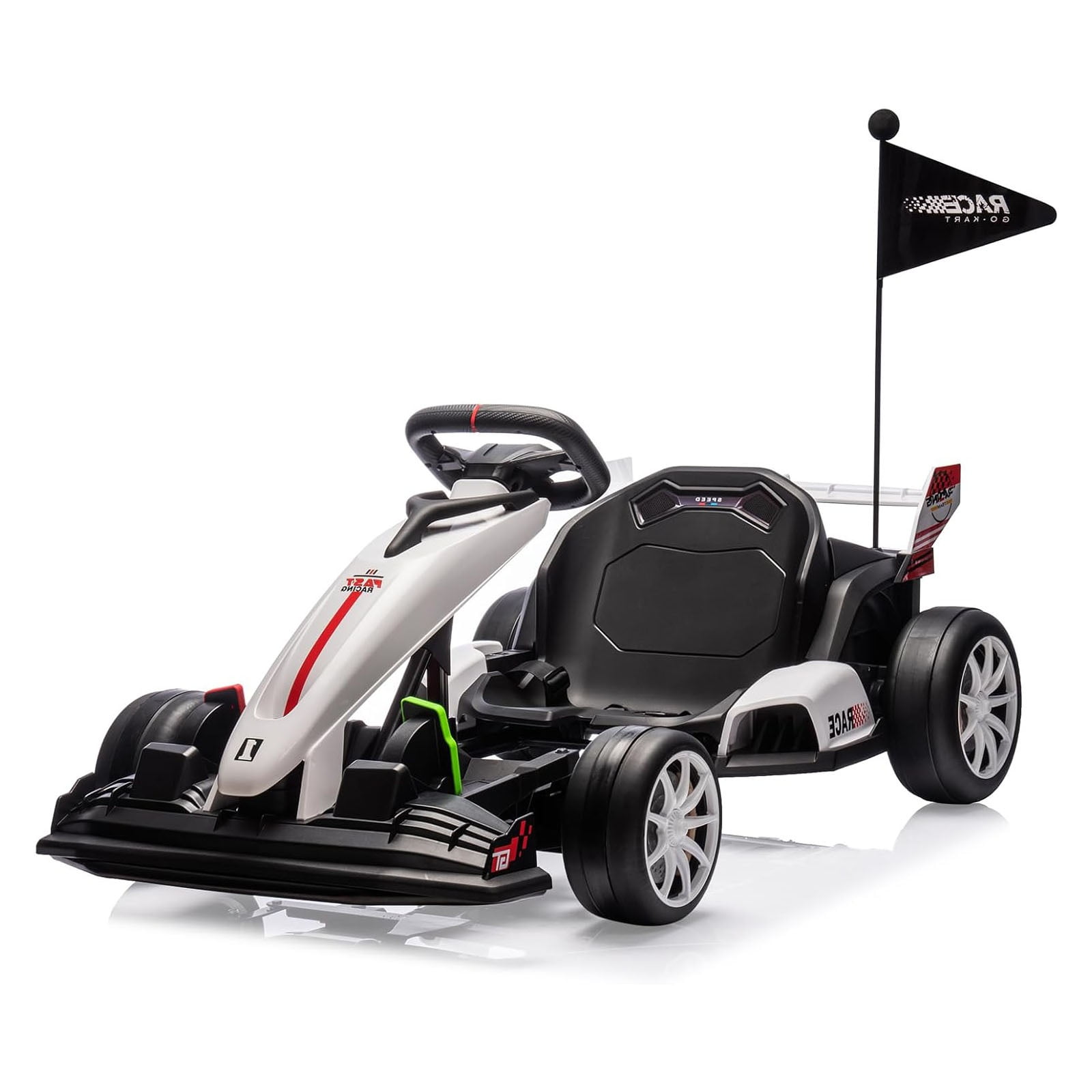 Telyswee 24V Go Kart, Electric Drift Kart Car with Adjustable Seat ...