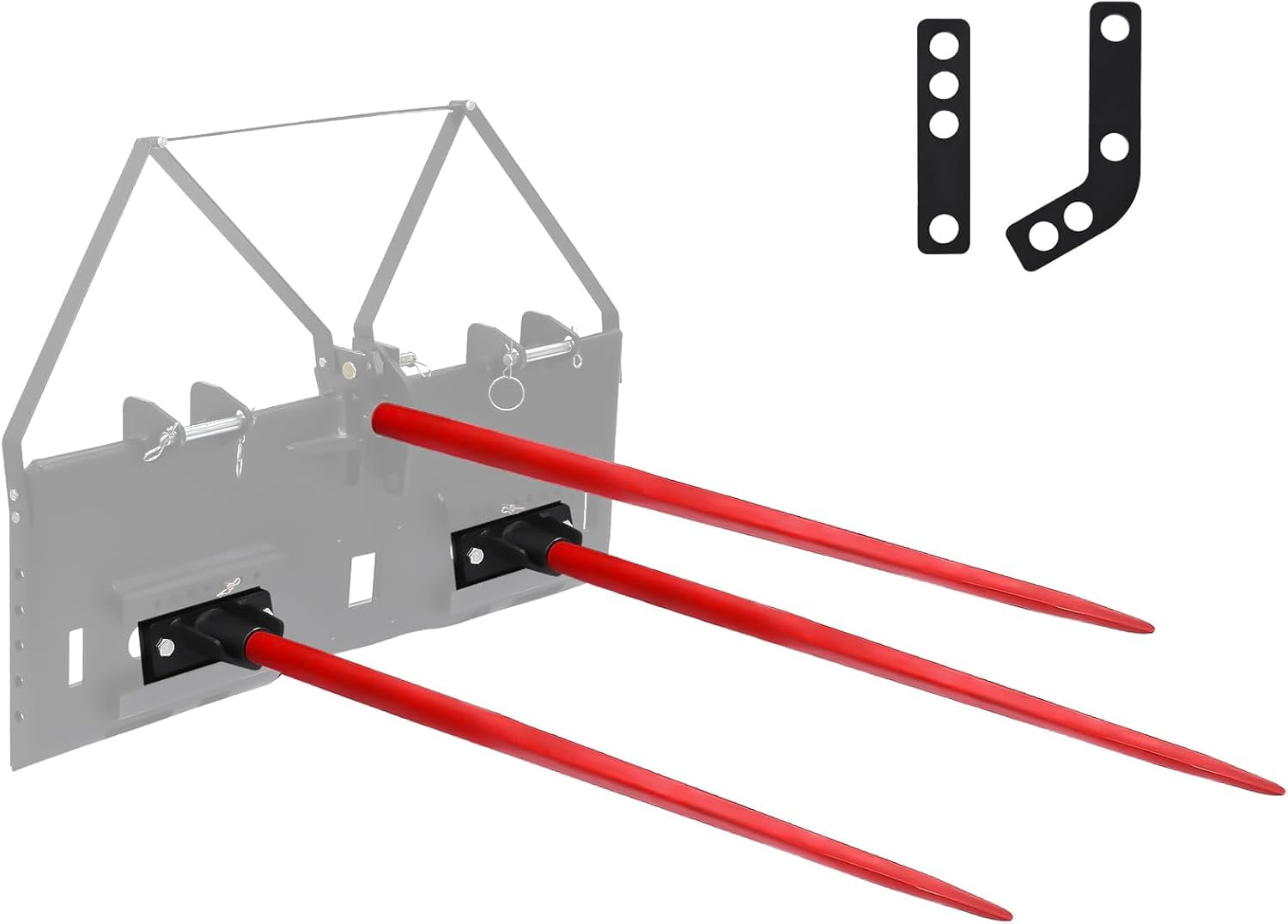 Telyswee 3 Pack Hay Spear 49" Bale Spear with Short Slide, Quick Attach ...