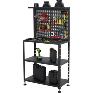 HART Portable Heavy Duty Plastic Workbench with Parts Organizer ...