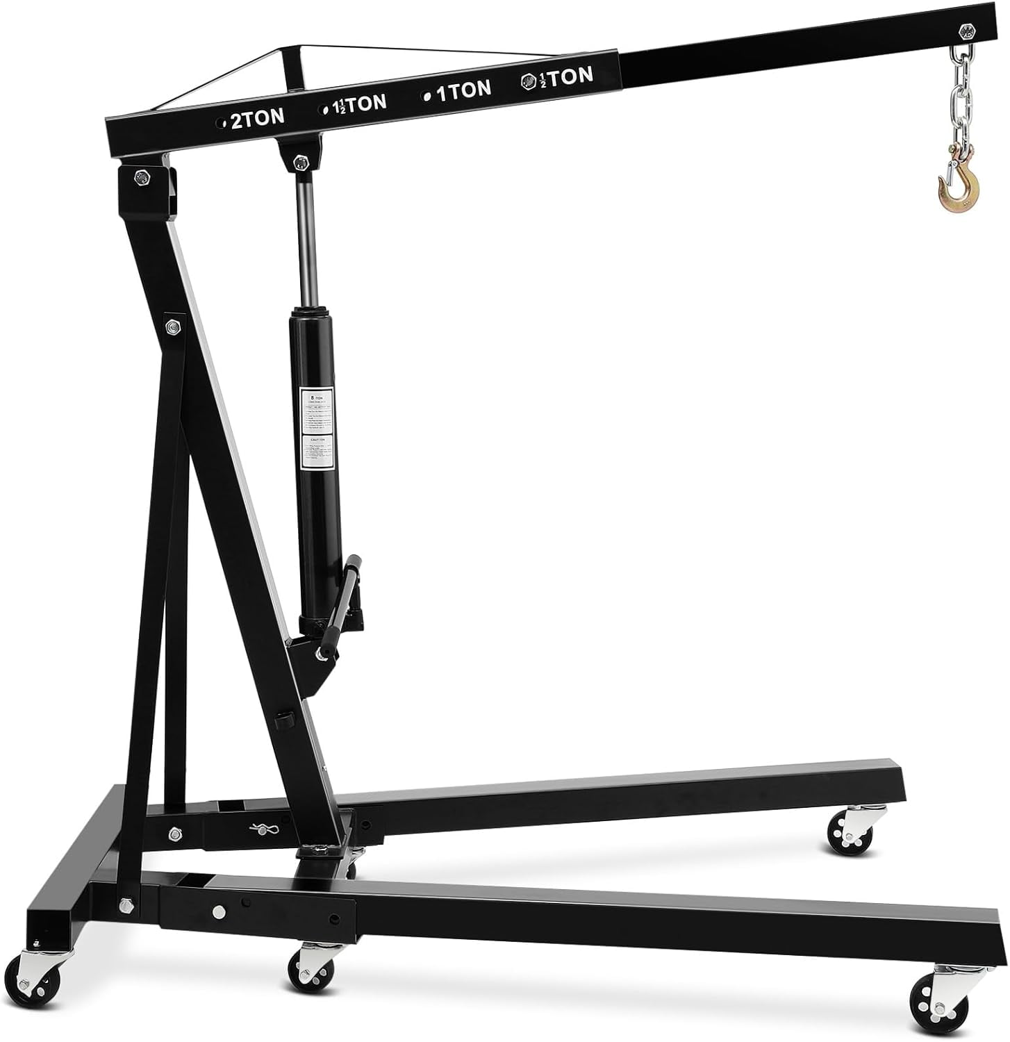 Telyswee 4400LBS Engine Hoist, 2TON Folding Hydraulic Hoists Cherry ...