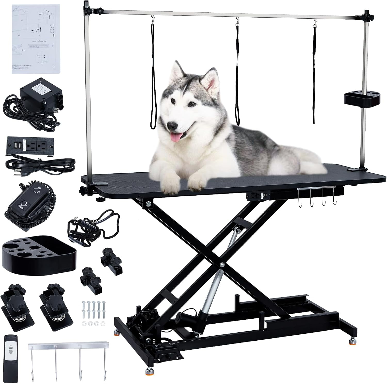 Telyswee 48" Hydraulic Dog Grooming Table for Pet, Heavy Duty ...