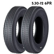 "Walmart 5.30-12 Trailer Tires with 12"" Rims, 6 Ply Load Range C, 5 ...