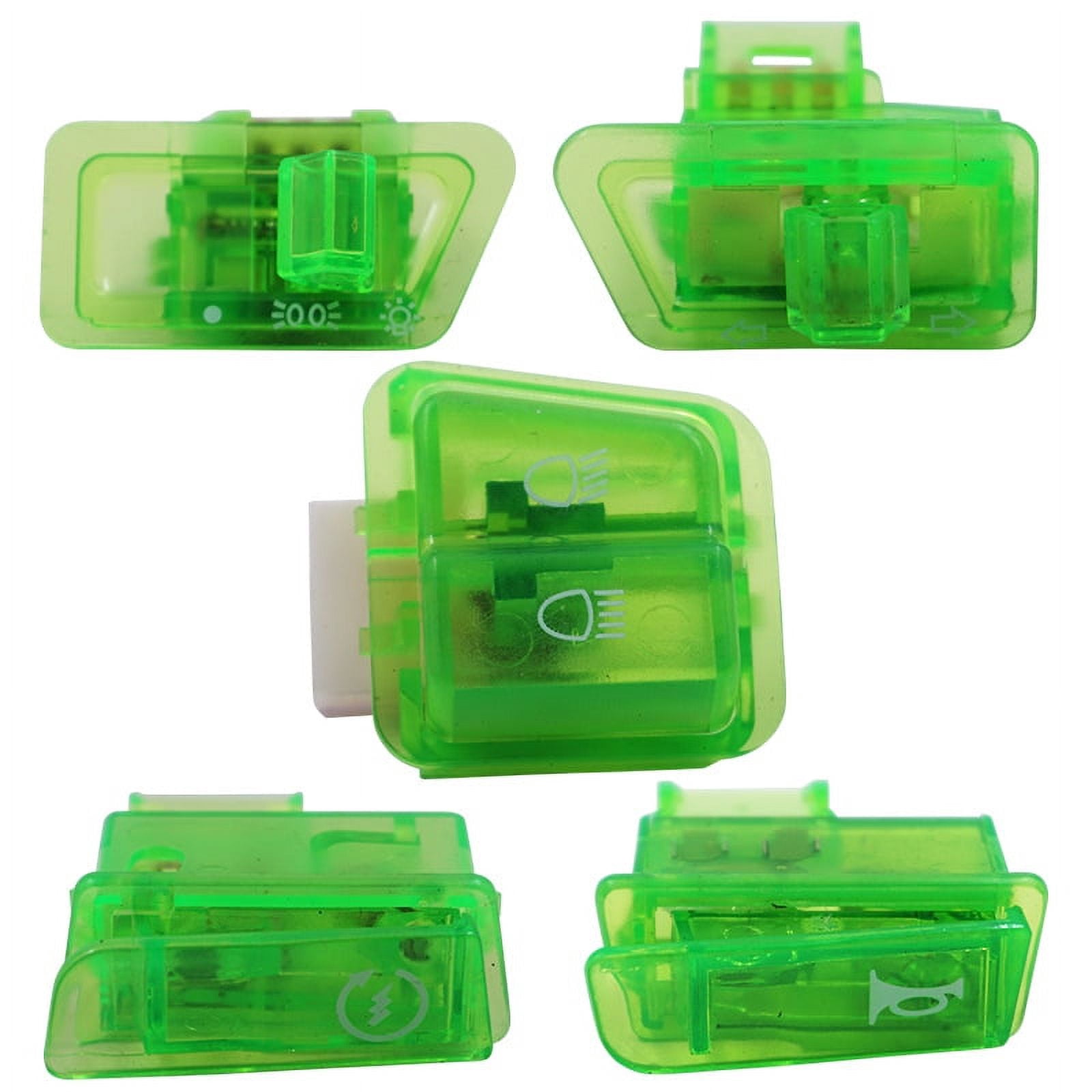 Telyswee 5 Piece Motorcycle Switch Button Kit Headlight Turn Signal ...