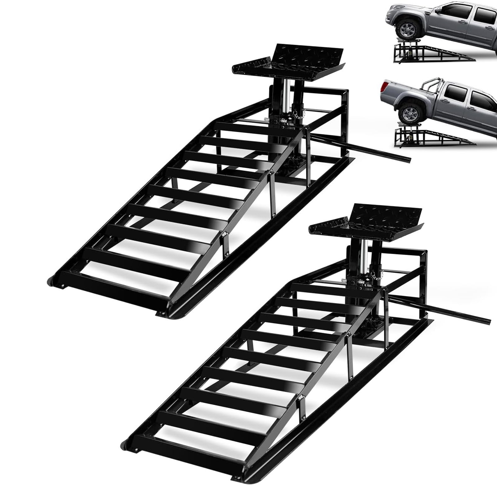 Telyswee 5Ton/11000lb. Heavy-Duty Hydraulic Car Ramps, 9.3"-14 ...