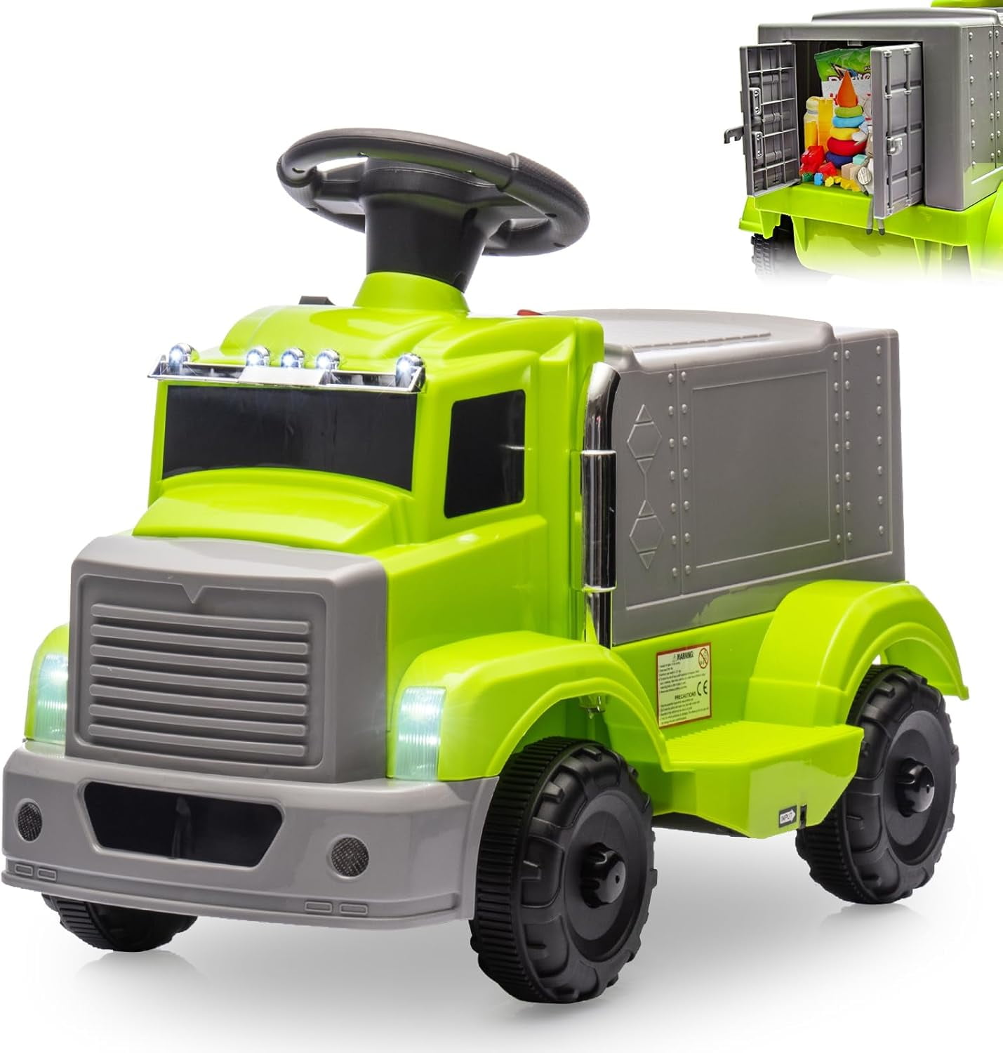 Telyswee 6V Ride On Toy Car Electric Car for Kids w/ 2 Headlights, 5 ...