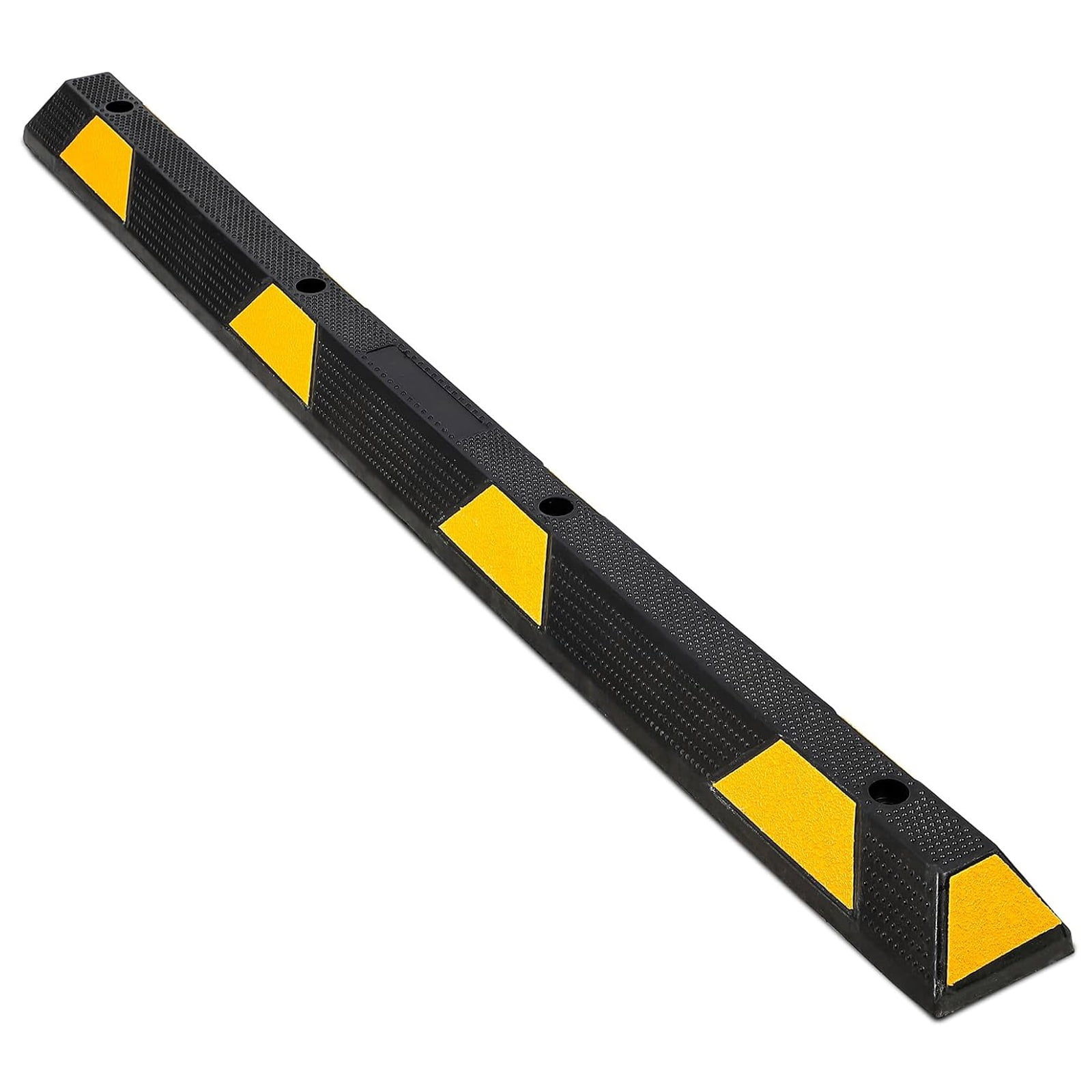 Telyswee 72" Heavy Duty Rubber Parking Curb with Yellow Reflective Tape ...