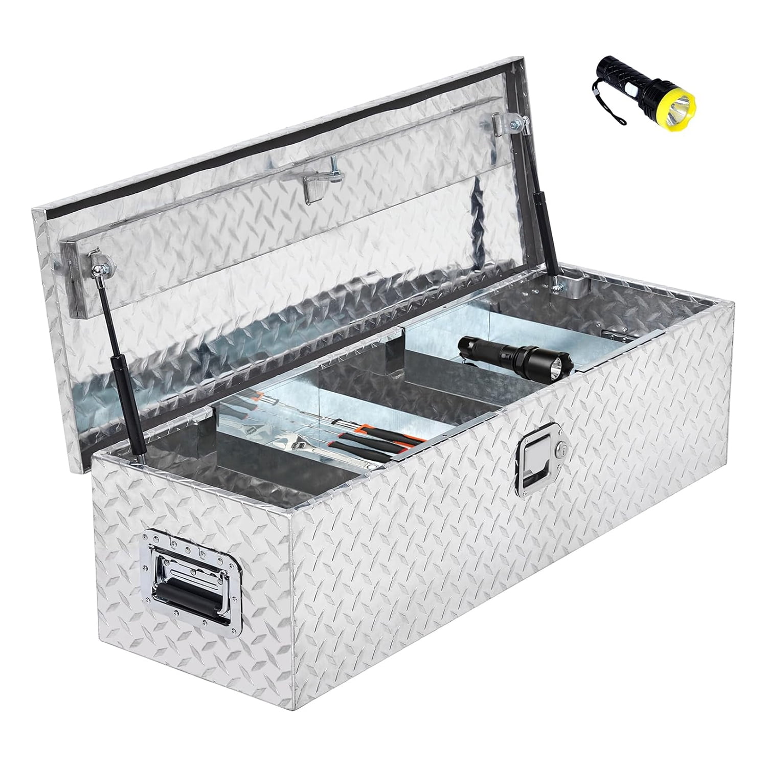 Telyswee Aluminum Diamond Plate Tool Box 13x13x30 inch, Heavy Duty ...