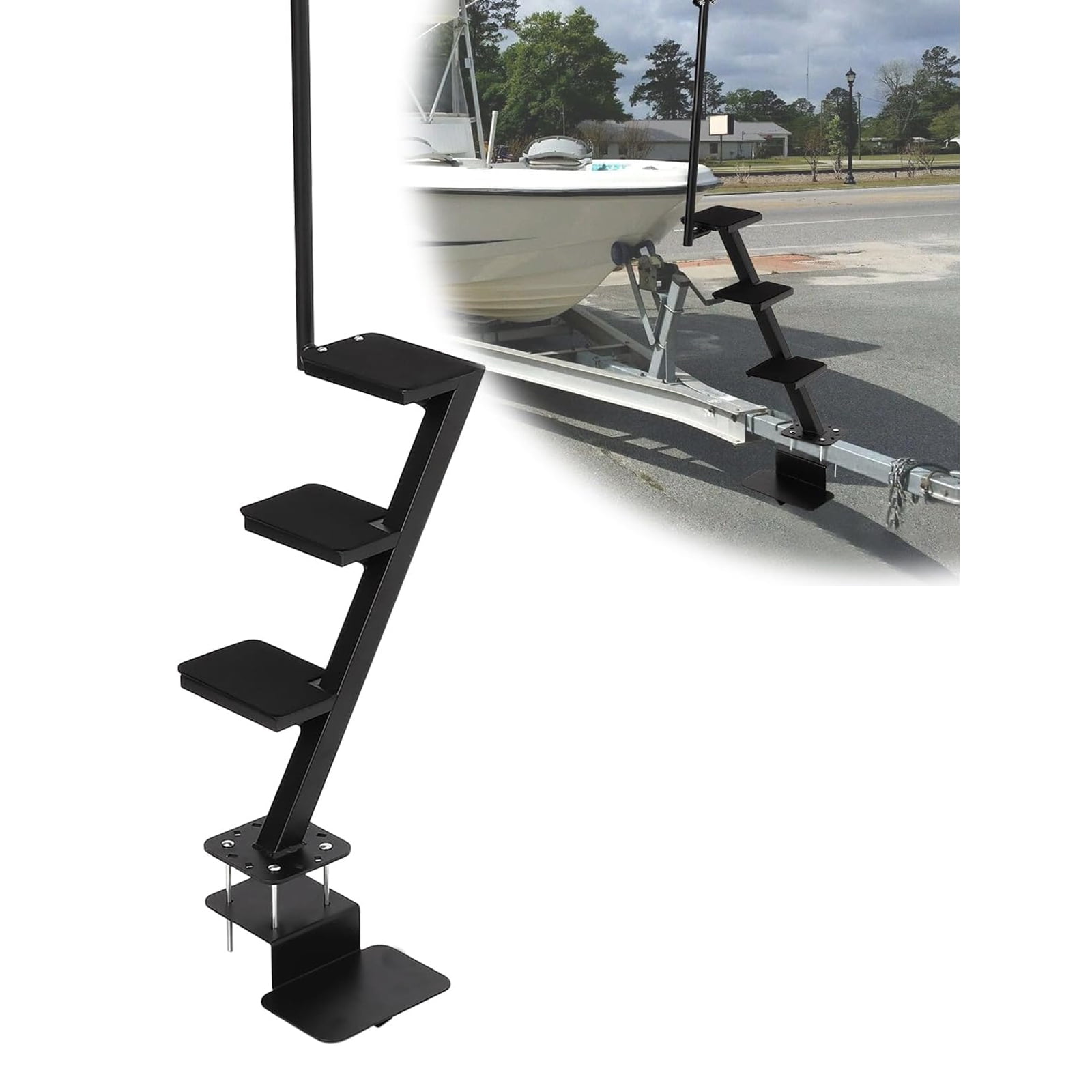 Telyswee Boat Trailer Steps with Handle 2 Step/ 3 Step, Universal Fits ...