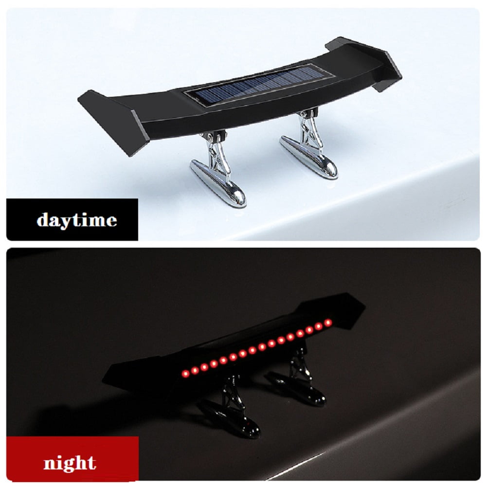 Telyswee Car Led Tail Brake Light Solar Powered Spoiler Mini Rear Wing ...