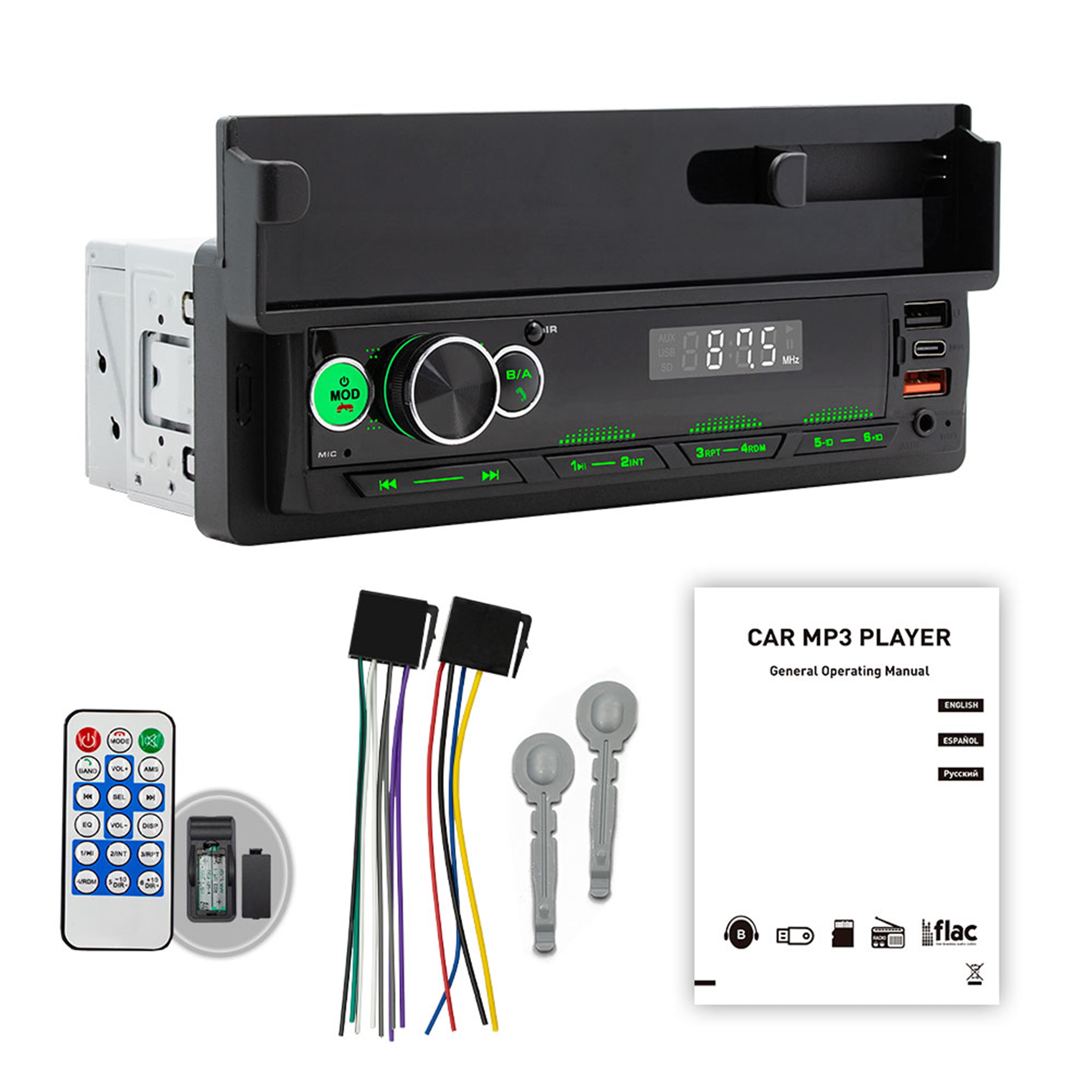 Telyswee D160 Audio Systems Car Stereo with Phone Holder, V5.0 Hands ...