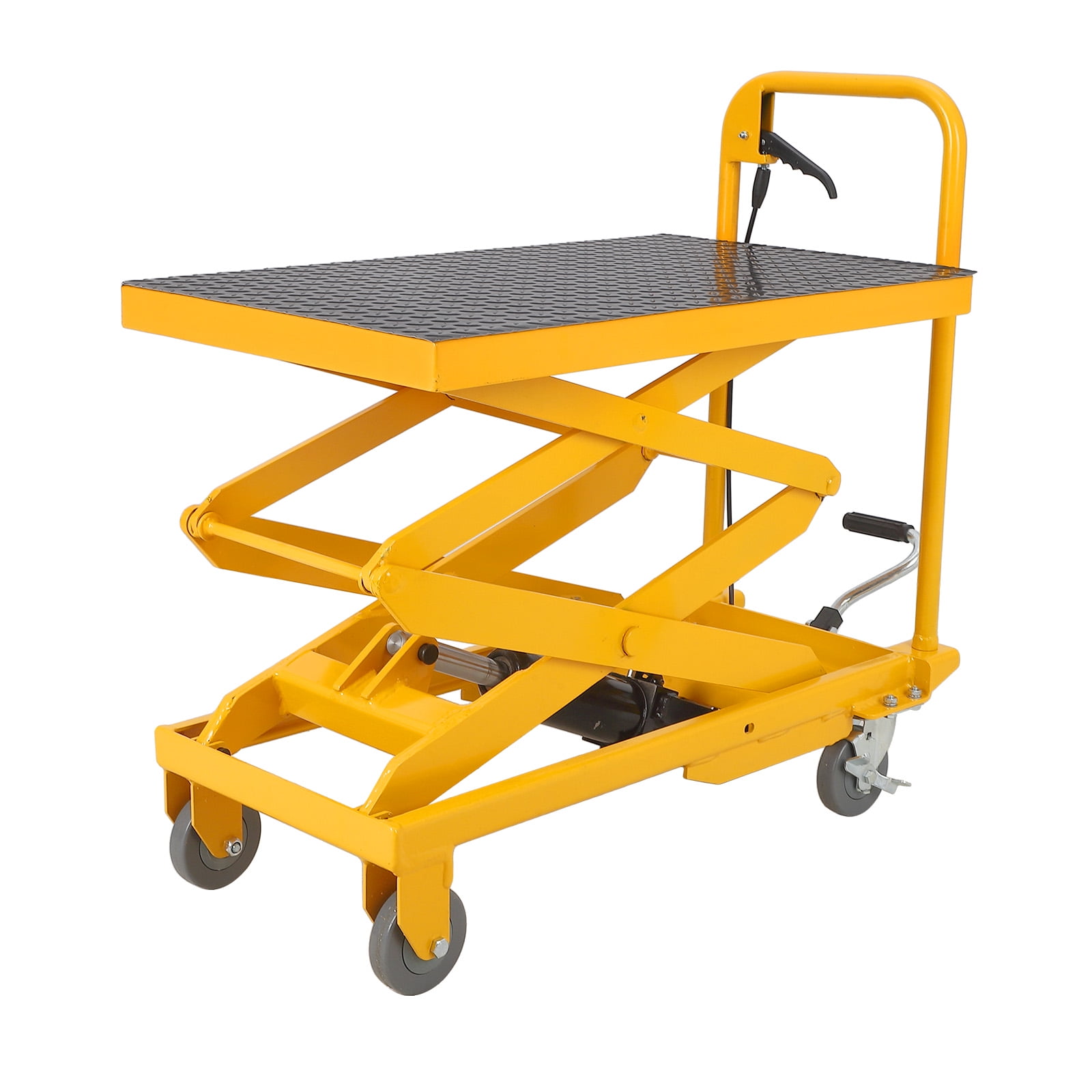 Telyswee Double Scissor Elevating Hydraulic Lift Table Cart 500lbs Load ...