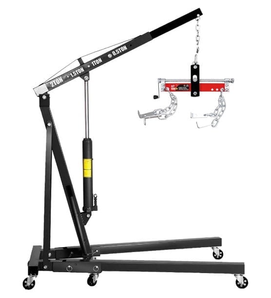 Telyswee Engine Hoist with Lever, 2 Ton 4000 lbs Heavy Duty Folding ...