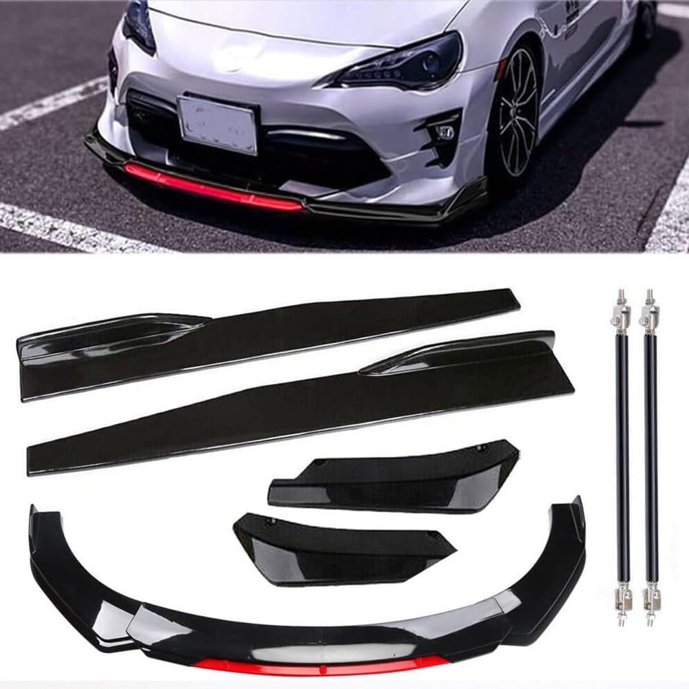 Telyswee Front Bumper Lip Spoiler Splitter And Side Skirt Splitter Kit ...