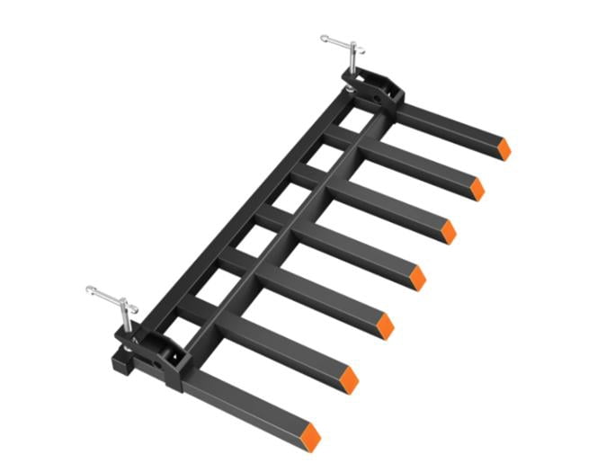 Telyswee Heavy-Duty 7-Tine Clamp On Debris Forks to 72" Bucket, 5400 ...