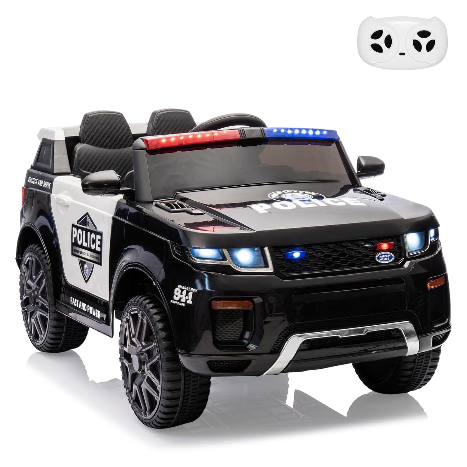 Telyswee Kids Ride on Police Car 12V Electric Truck for Toddlers ...