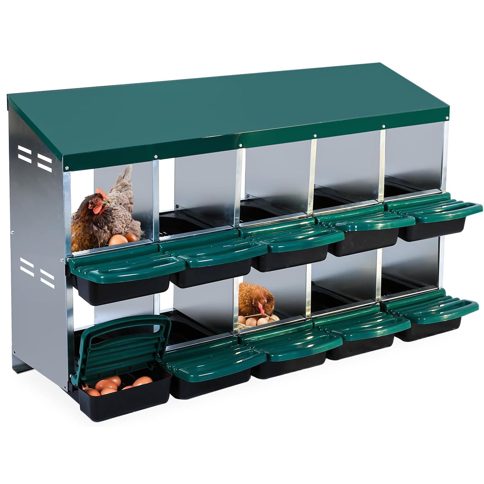Telyswee Nesting Boxes for Chickens, 10 Holes Chicken Nesting Boxes ...
