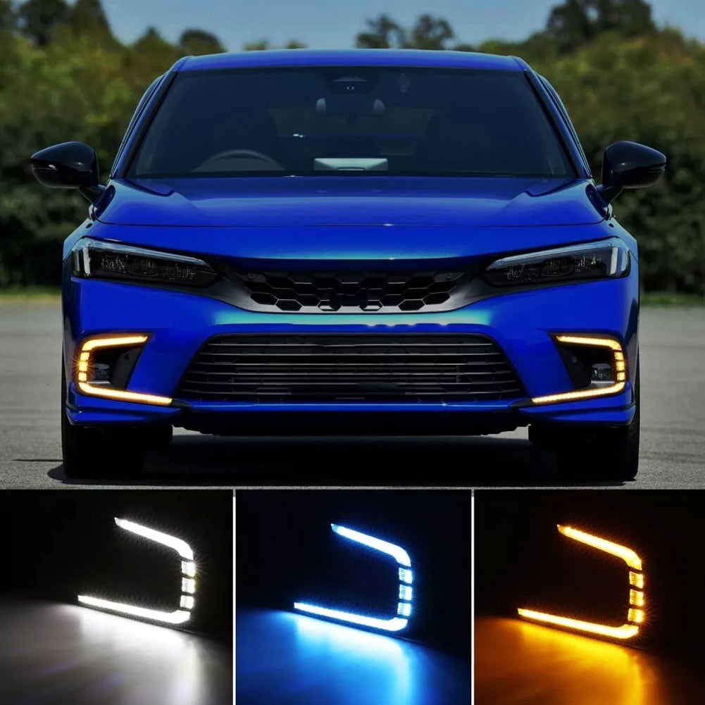 Telyswee A Pair LED DRL Daytime Running Light Front Fog Lamp Cover ...