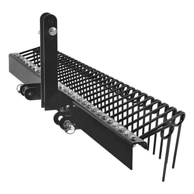 Telyswee Pine Straw Rake 72", 30 Coil Spring Tines Durable Powder ...