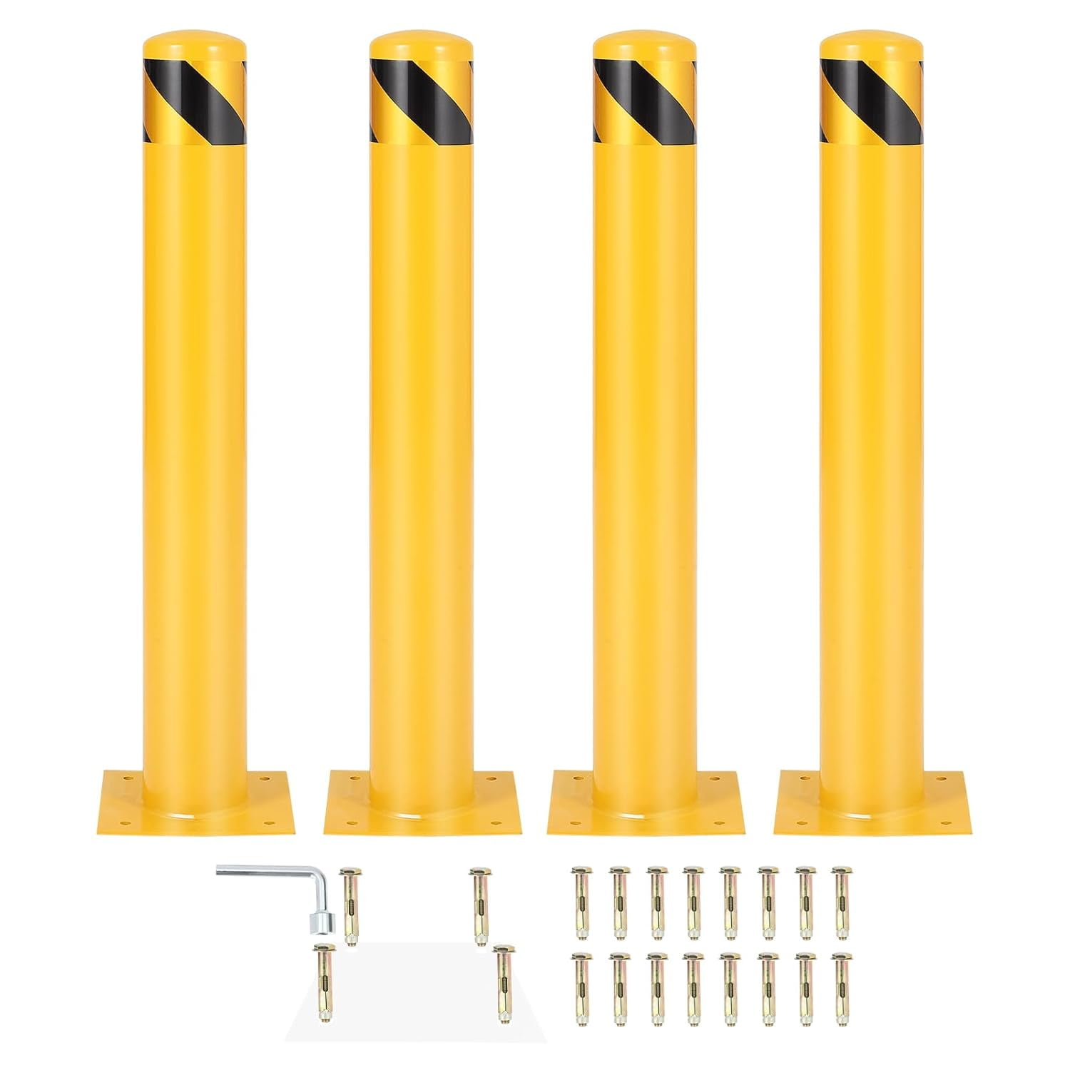 Telyswee Safety Bollard, 36/42/46 inch Height Bollard Post, 4.5 ...