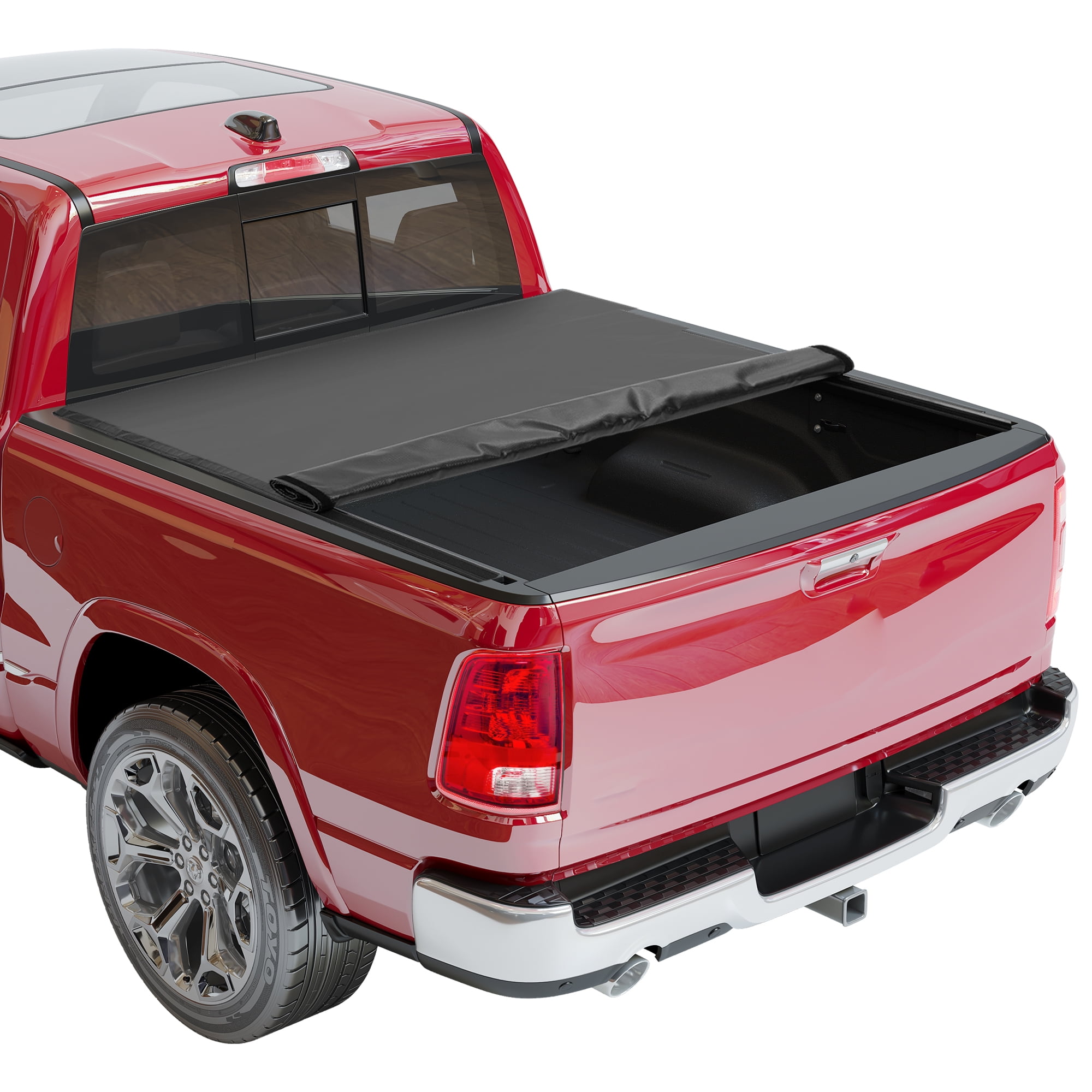 Telyswee Soft Roll Up Truck Bed Tonneau Cover for 2002-2025 Dodge Ram ...