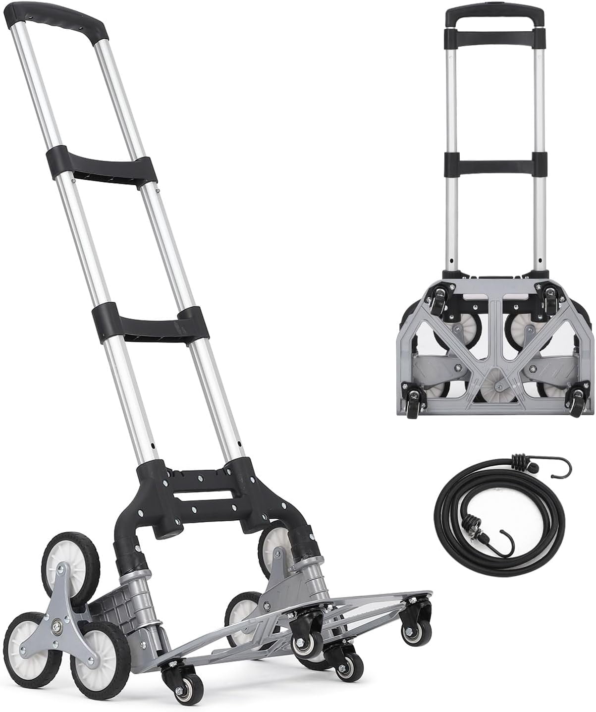 Telyswee Stair Climbing Hand Truck Cart, Aluminum Folding Dolly Cart ...