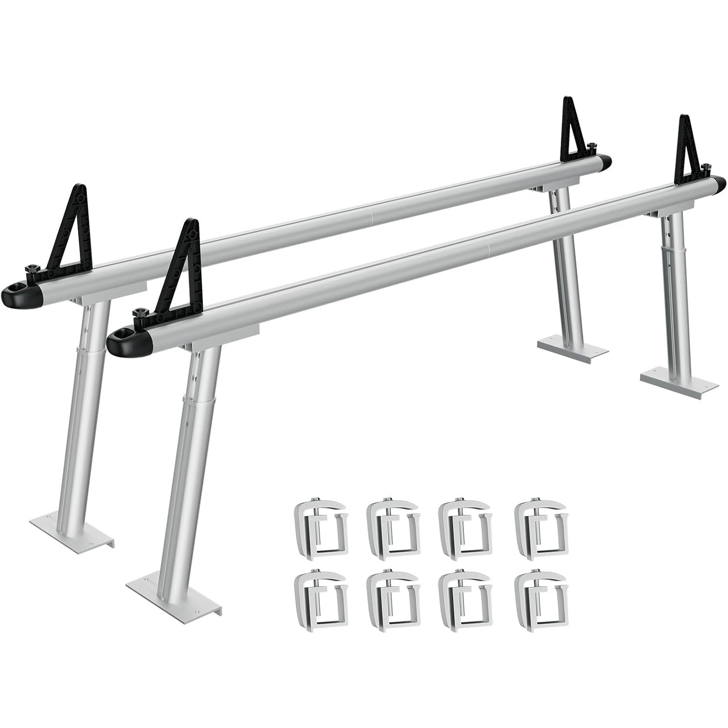 Telyswee Truck Rack, Aluminum Ladder Rack for Truck with C-Clamps, Non ...