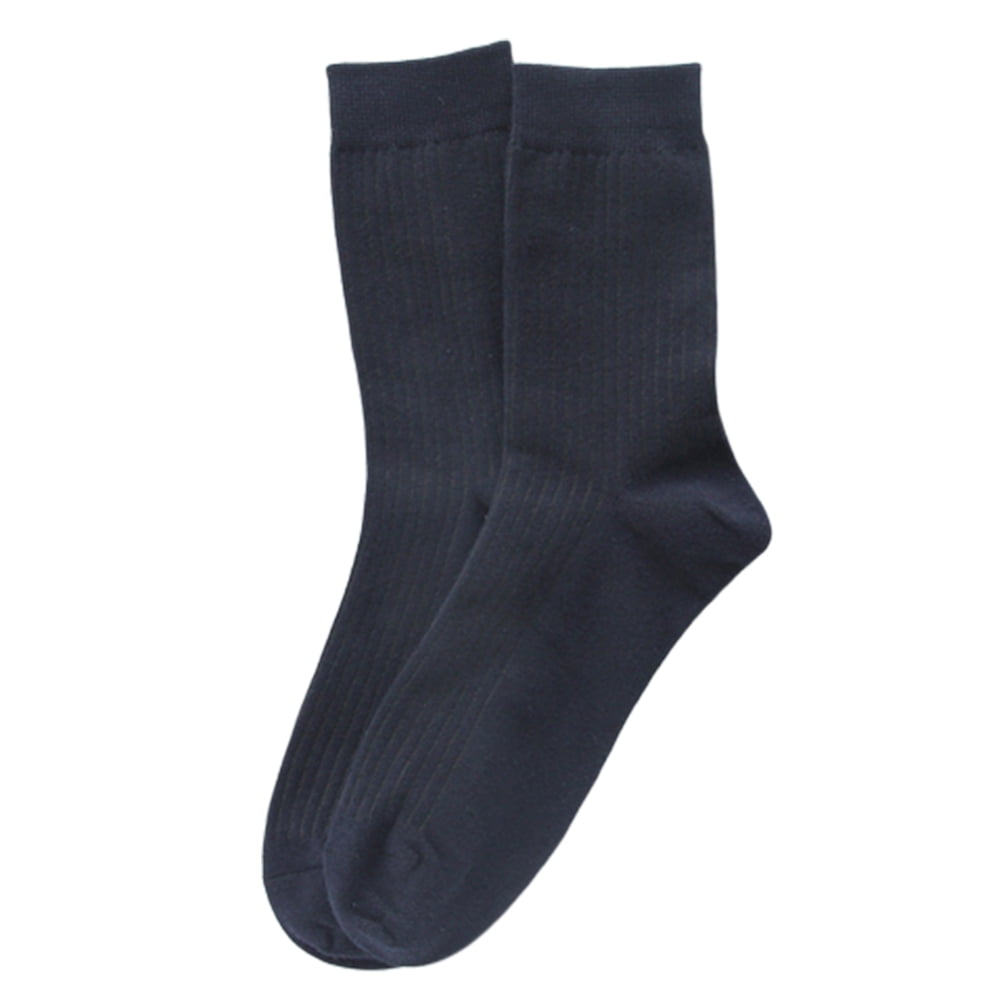 Temacd 1 Pair Men Breathable Cotton Ribbed Elastic Middle Tube Crew ...