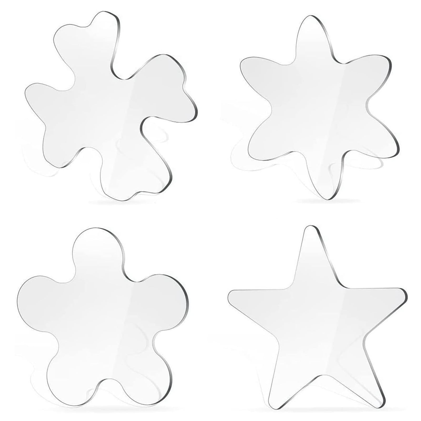 Temacd 1 Set Acrylic Quilting Template Star Four Leaf Clover Five Six ...