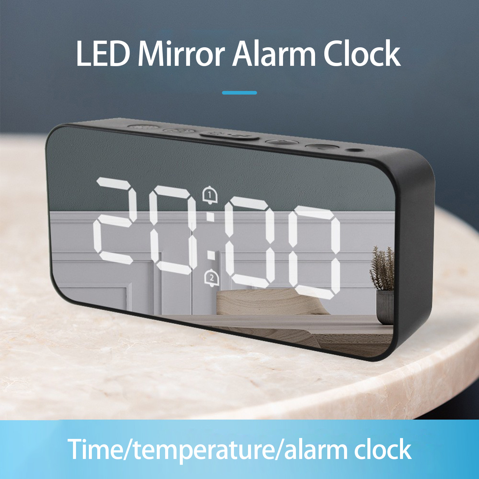 Temacd 1 Set Alarm Clock Auto Adjust Brightness 2 Display Modes Dual ...