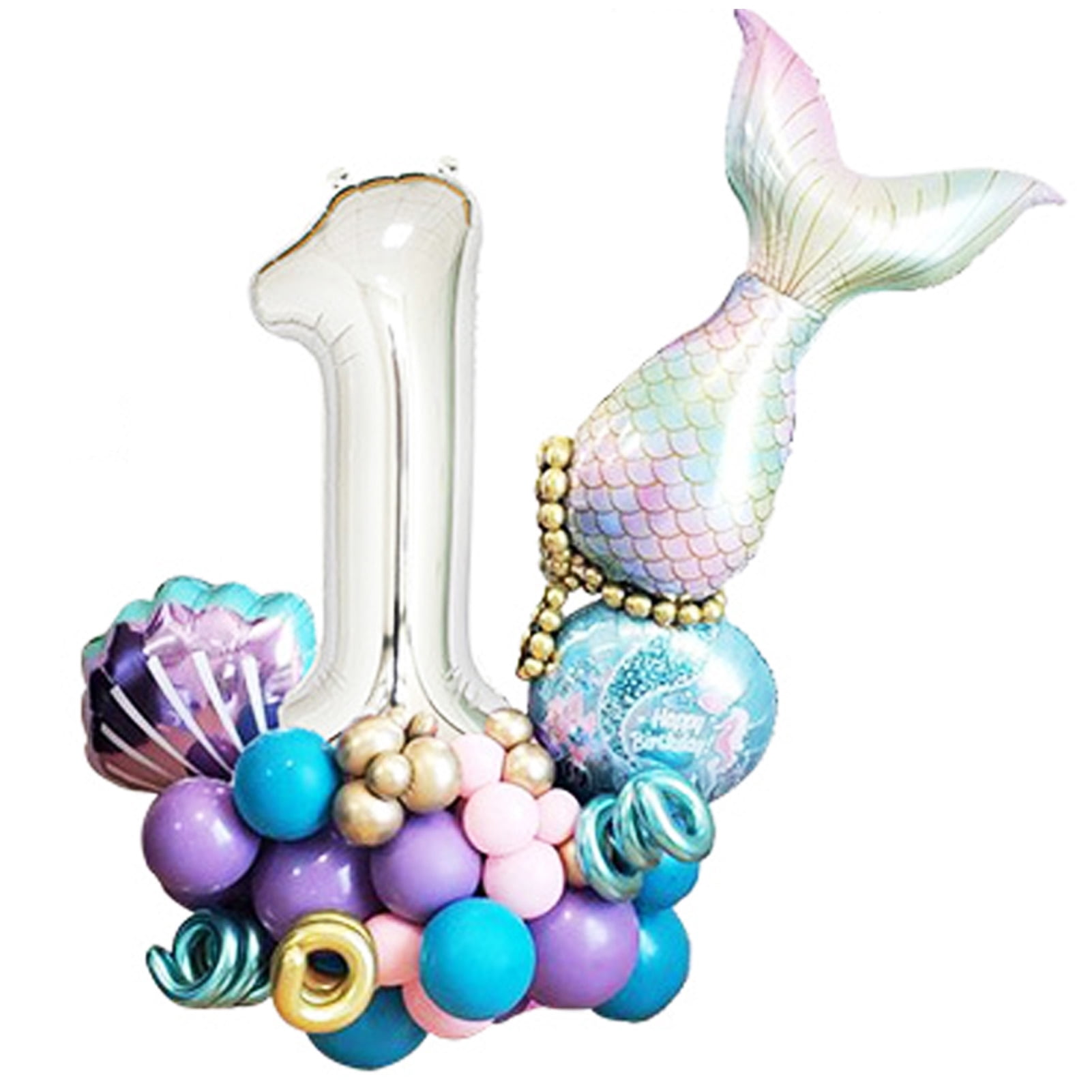 Temacd 1 Set Balloon Arch Set Mermaid Design Number Emulsion High ...